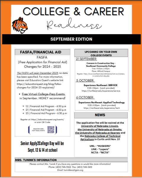 Osmond Community Schools - College & Career Readiness Newsletter